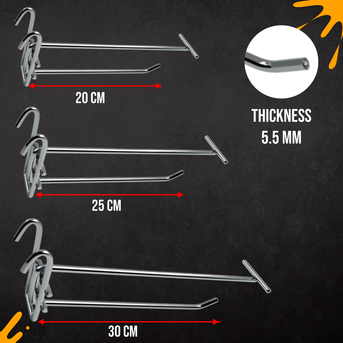 JME [Ready Stock] Price Tag Display Double Line Hook 双线挂勾 Strip Hook In ...