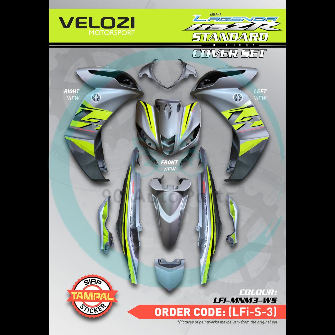 YAMAHA MOTOR LAGENDA 115 FI SRL 115 FI COVER SET TANAM MATT GREY BODY ...