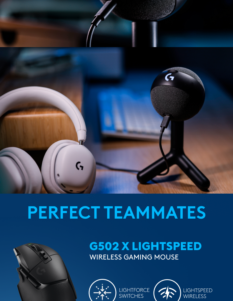 Logitech G Yeti Orb Condenser RGB Gaming Microphone with LIGHTSYNC, USB ...