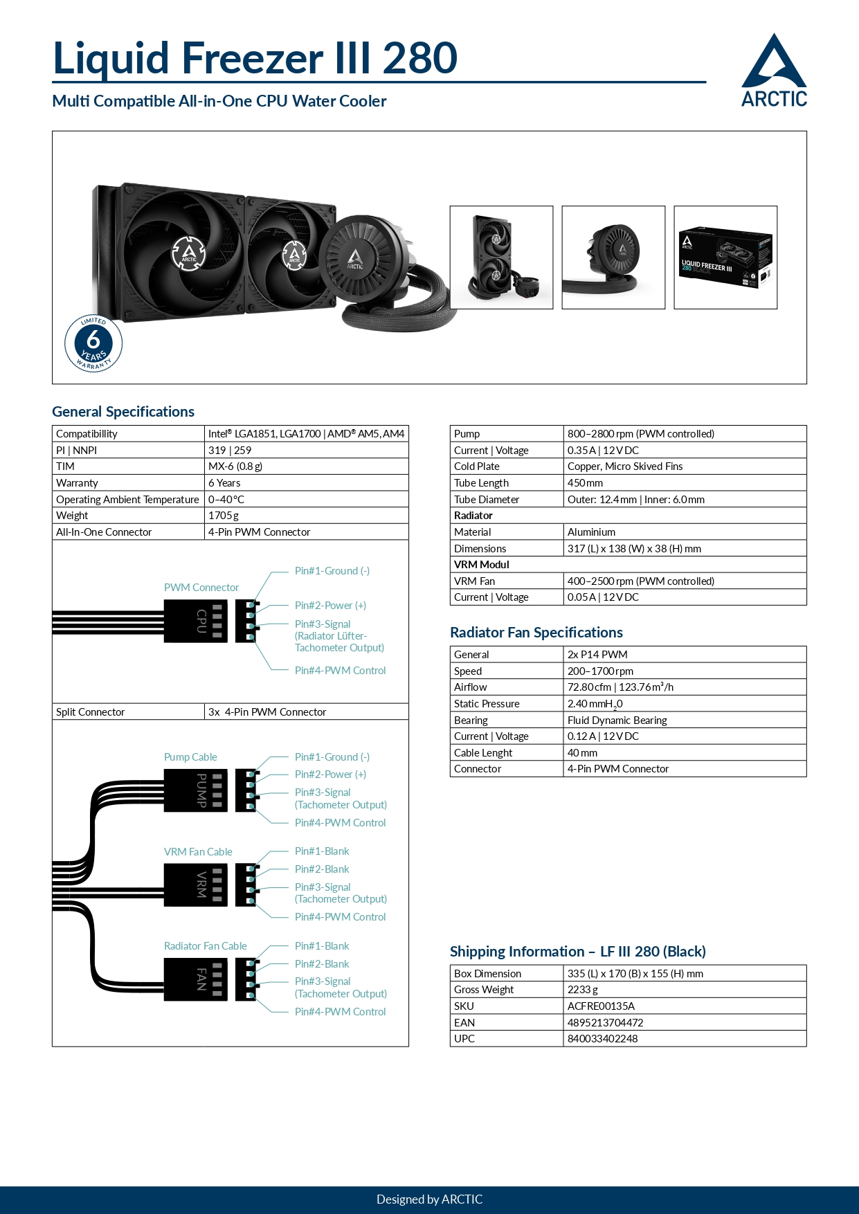 ARCTIC LIQUID FREEZER III 240 (240mm) / FREEZEE III 280 (280MM ...