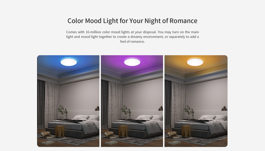 Yeelight Ultra-Slim Smart Ceiling Light | Dual Lighting with Ambient ...