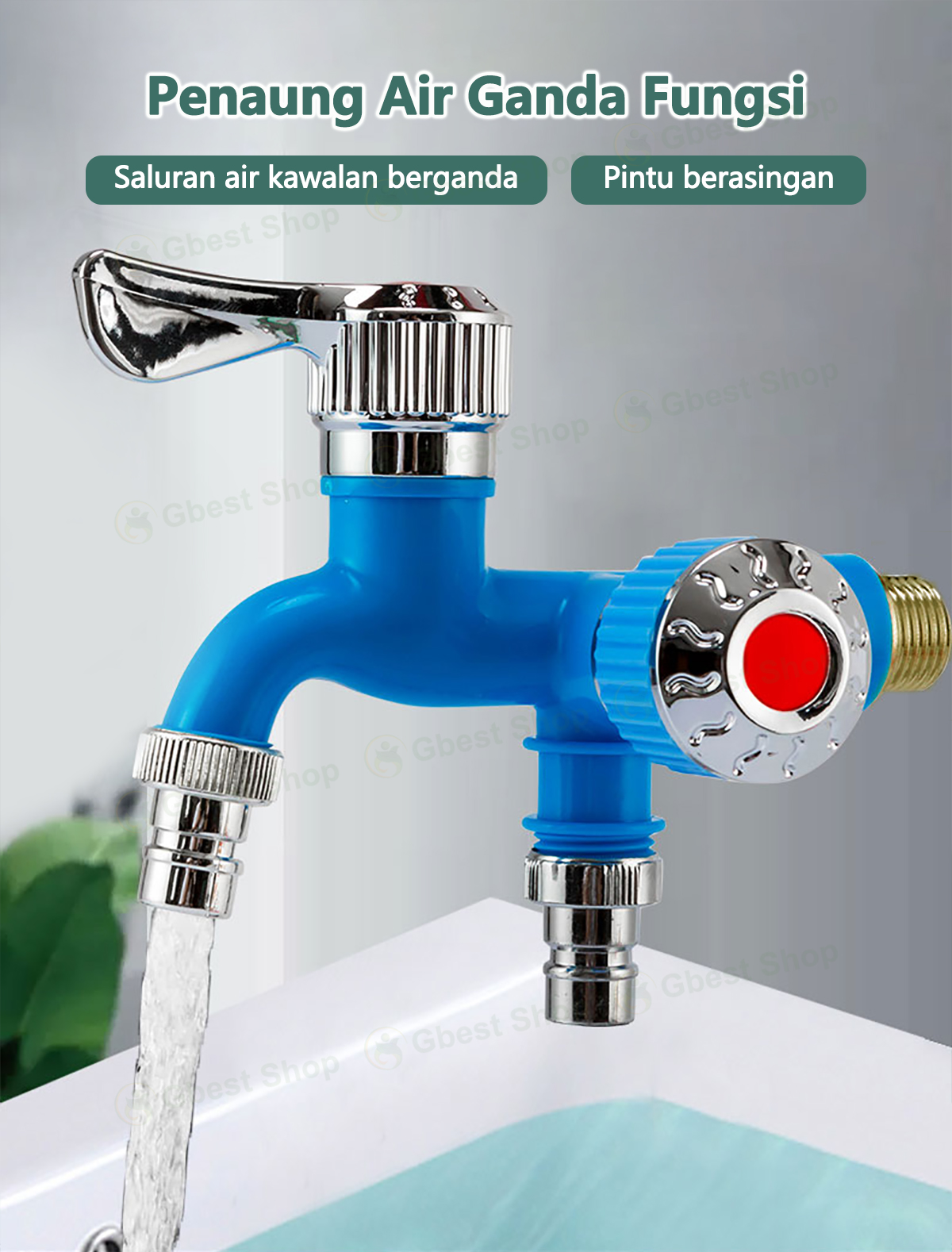 plastik faucet 2 way washing machine bathroom shower toilet faucet twin ...