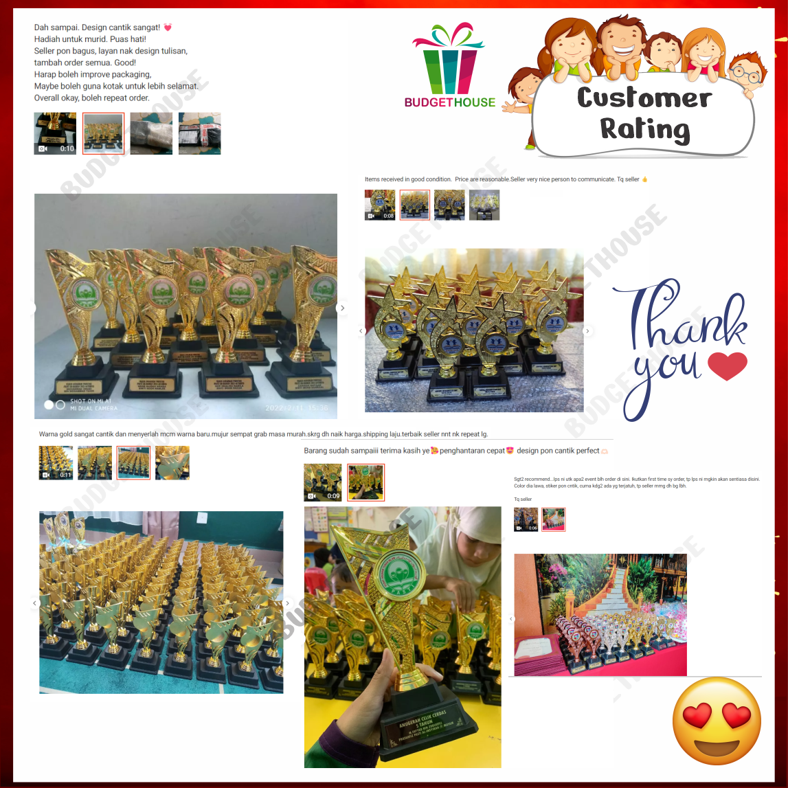 Plastic Trophy Piala Free Design Sticker Medal Hadiah Sukan Award ...