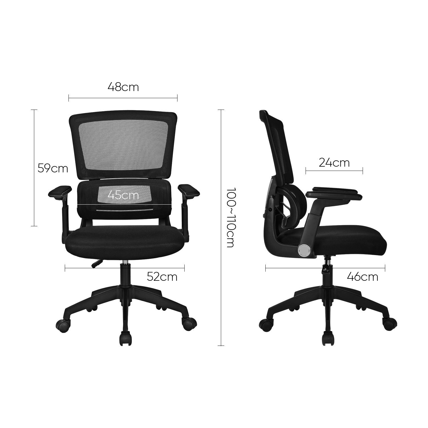 Deli Ergonomic Office Chair Furniture Home Living Mesh Back Office ...