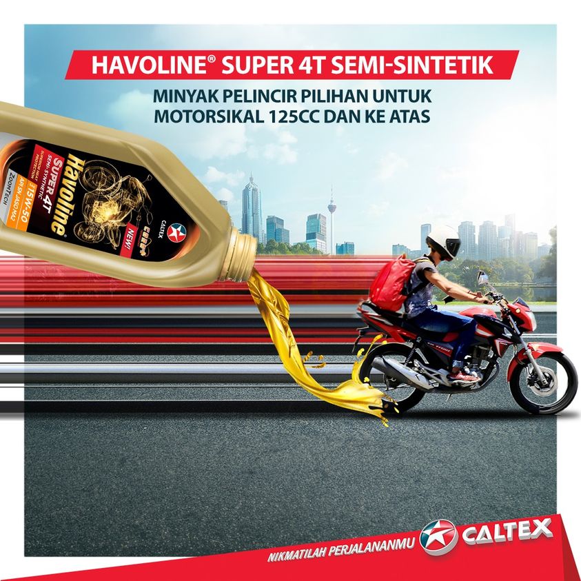 Caltex Havoline Super 4T Semi Synthetic Motorcycle Oil (1L) 15W50 ...