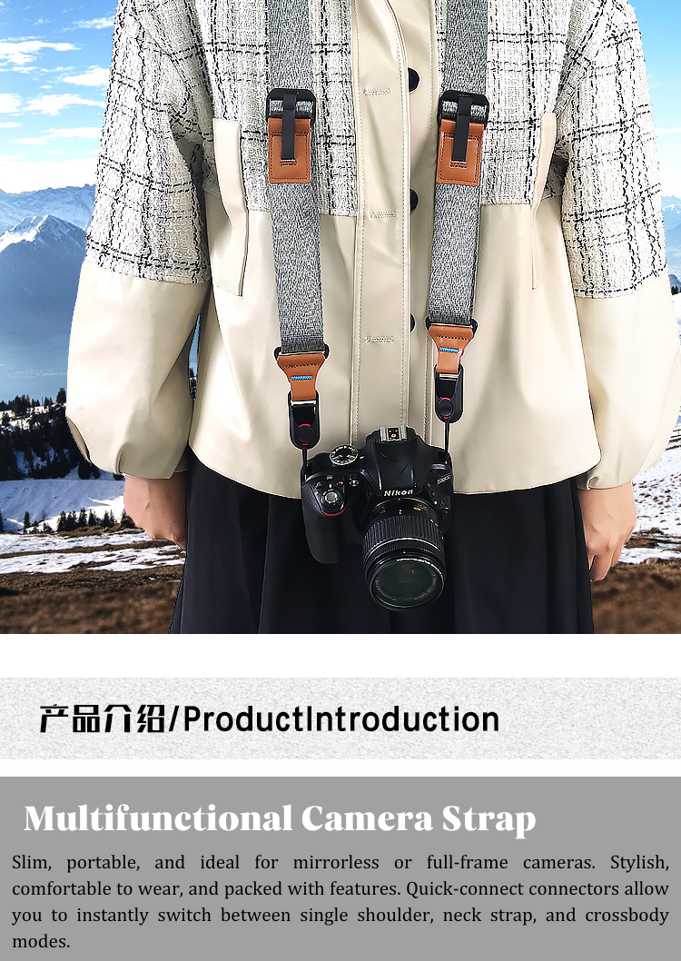 Vamos Slide lite Camera Strap One Step Quick Adjustable Length DSLR ...