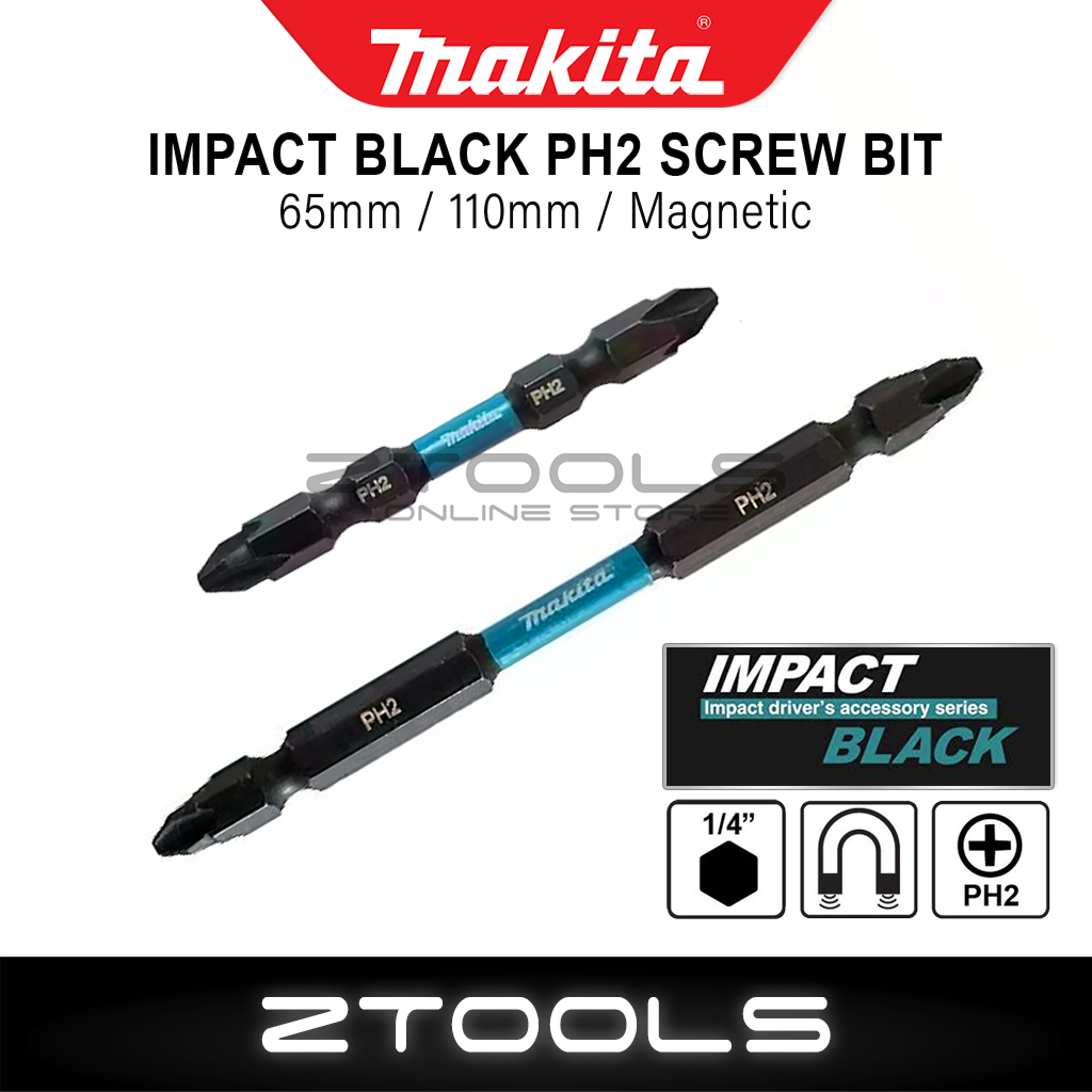 (1pc) Makita PH2 Screwdriver Drill Bit | IMPACT BLACK | 65MM & 110MM ...