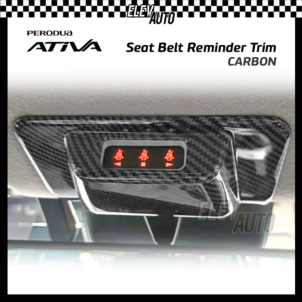 Perodua Ativa Seat Belt Reminder Trim Carbon Fiber Black Accessories ...