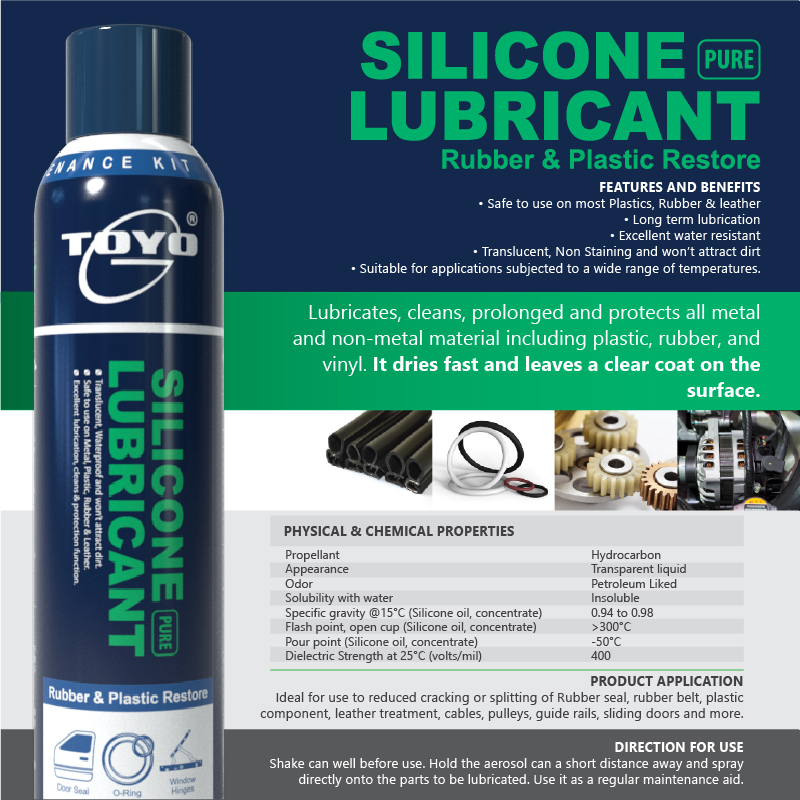 Toyo-G Silicone Lubricant Spray 300ml Silicone Grease Silicone Spray for Rubber Silicon Spray ...