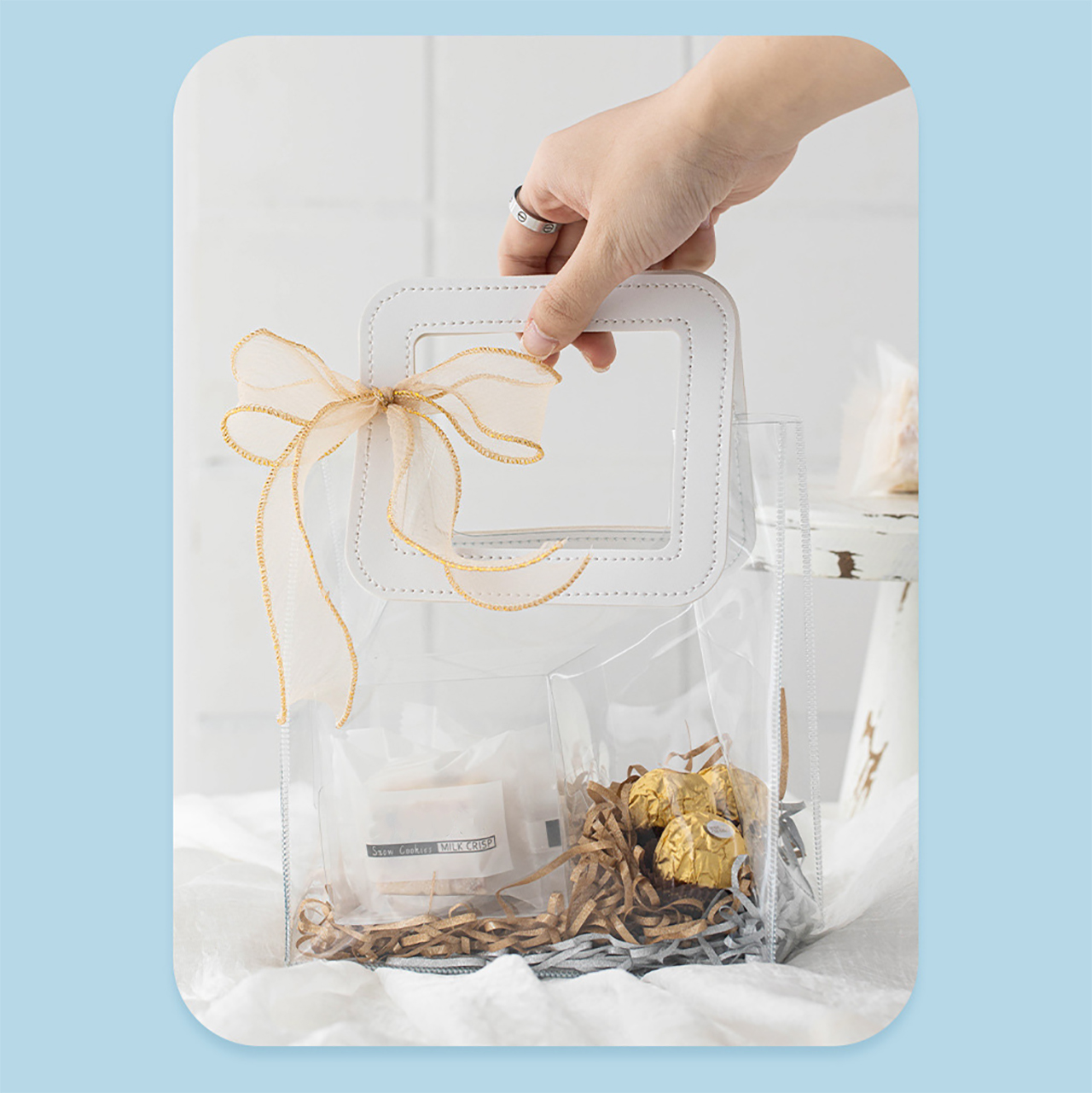 Transparent PVC Door Gift Bag Square Handle Wedding Beg Plastik Goodies ...
