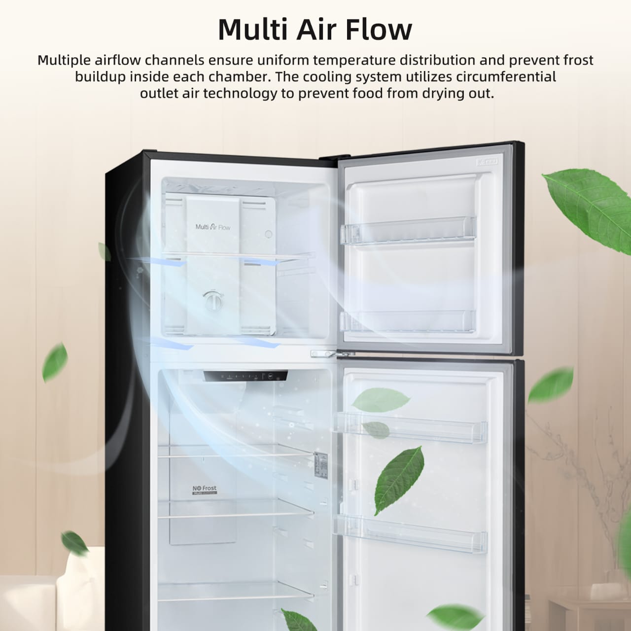 CHIQ 318L 2 Door Top Freezer Inverter Refrigerator Fridge Peti Sejuk ...