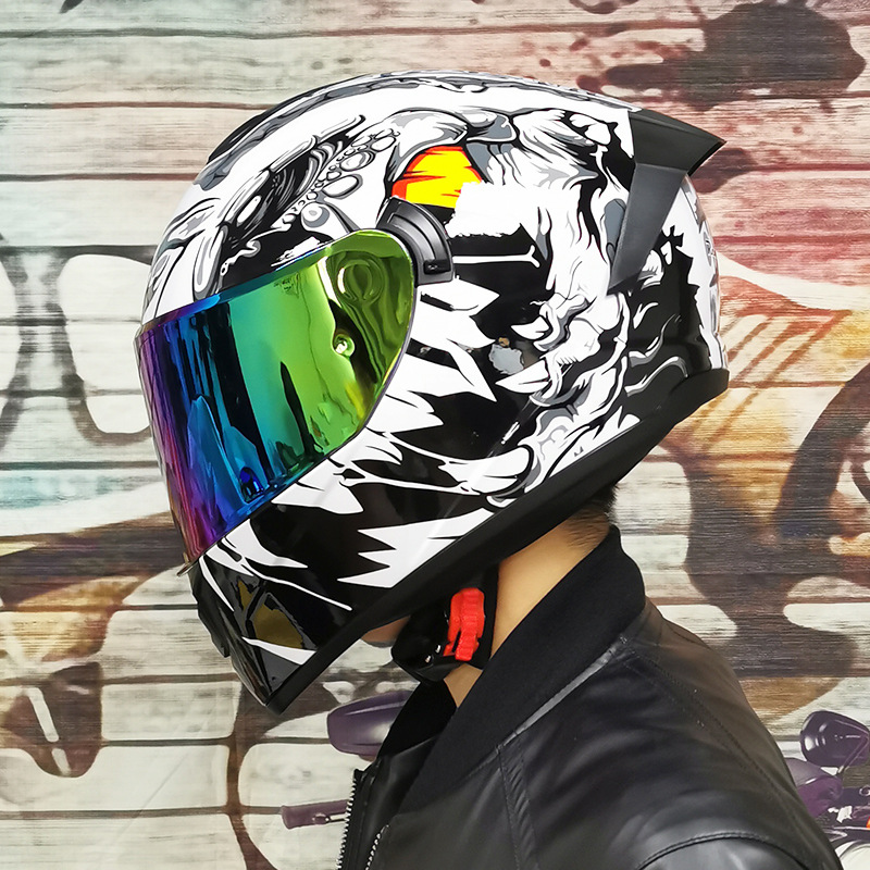 [New Design] Topi Keledar Muka Penuh Motorcycle double lens full face ...