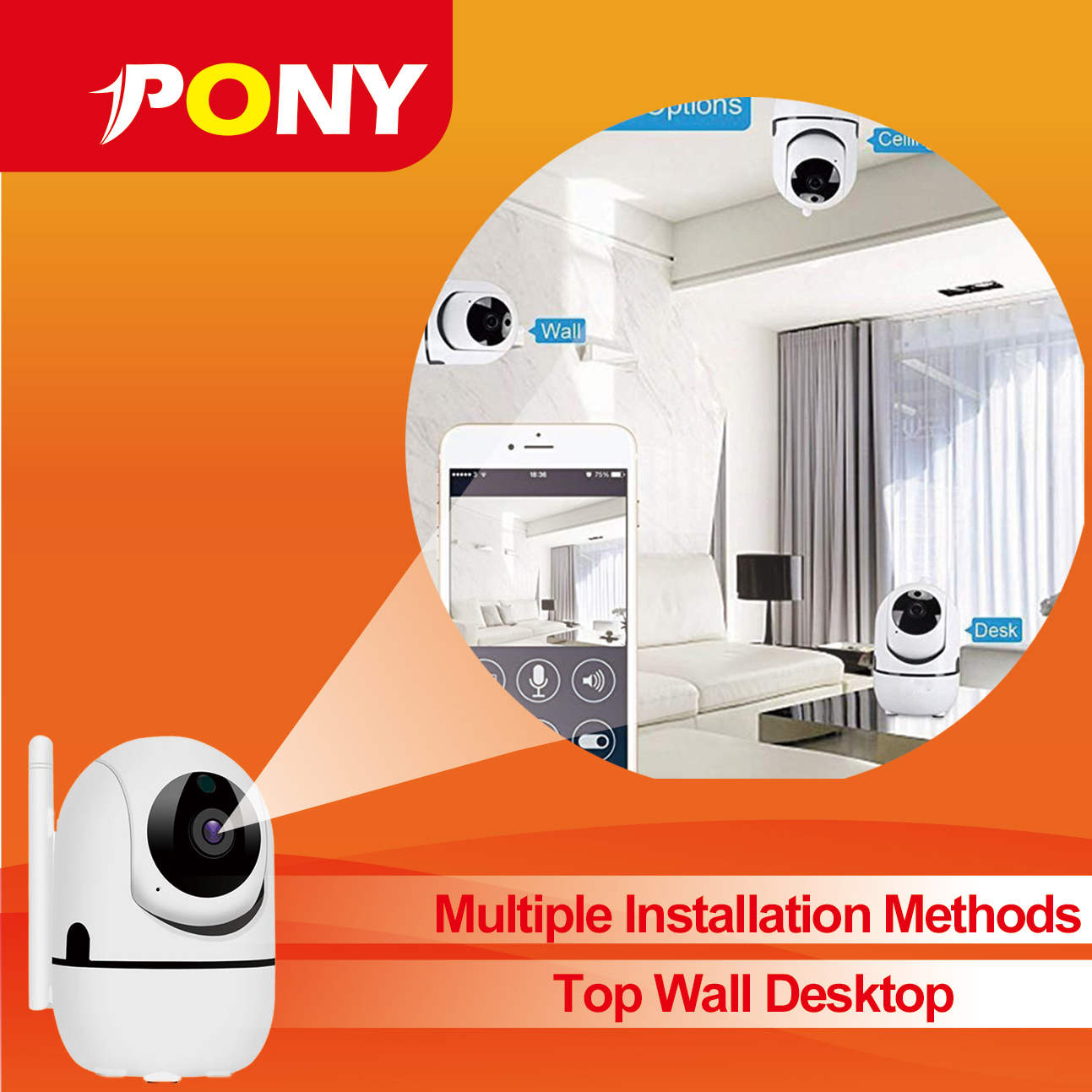 Pony HD 1080P wireless WiFi IP Camera App CCTV Mini Network ...