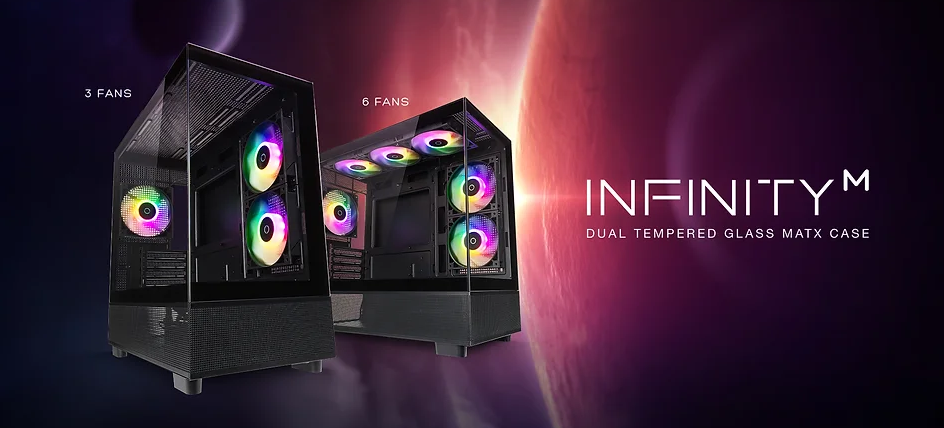 # TECWARE Infinity M - Mid Tower mATX ARGB Dual TG PC Case With ...
