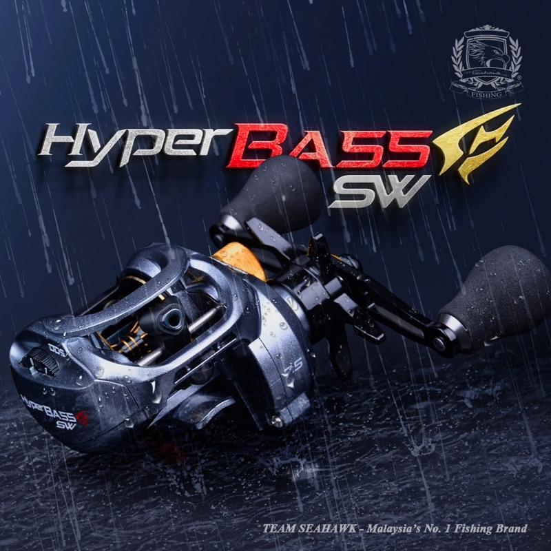 Team Seahawk Hyper Bass SW 200HSL Baitcast Fishing Reel BC Baitcasting ...