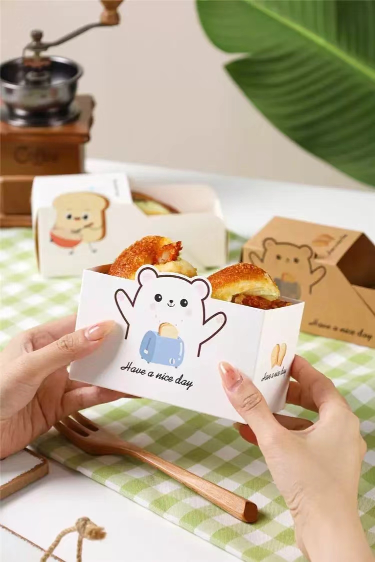 [10pcs] Toast Box Sandwich Box Egg Drop Packaging Box Korean Breakfast ...