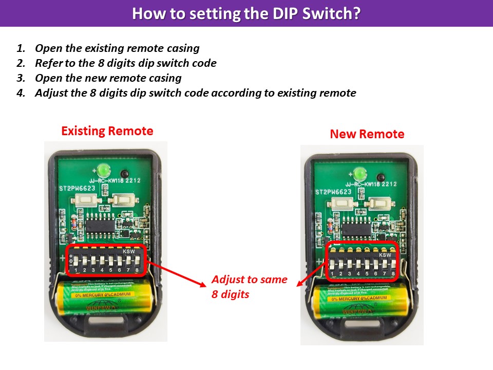 Autogate Remote Control Set - 2 Channel 433Mhz / 2CH 330 mhz Dip Switch ...