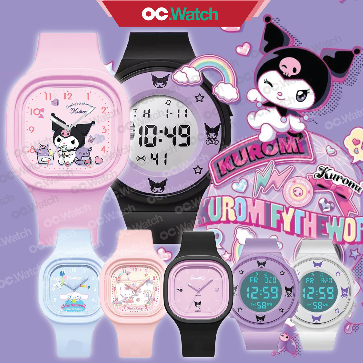 OCwatch Jam Tangan Kuromi Jam Melody Cinnamoroll Hello Kitty Watch ...