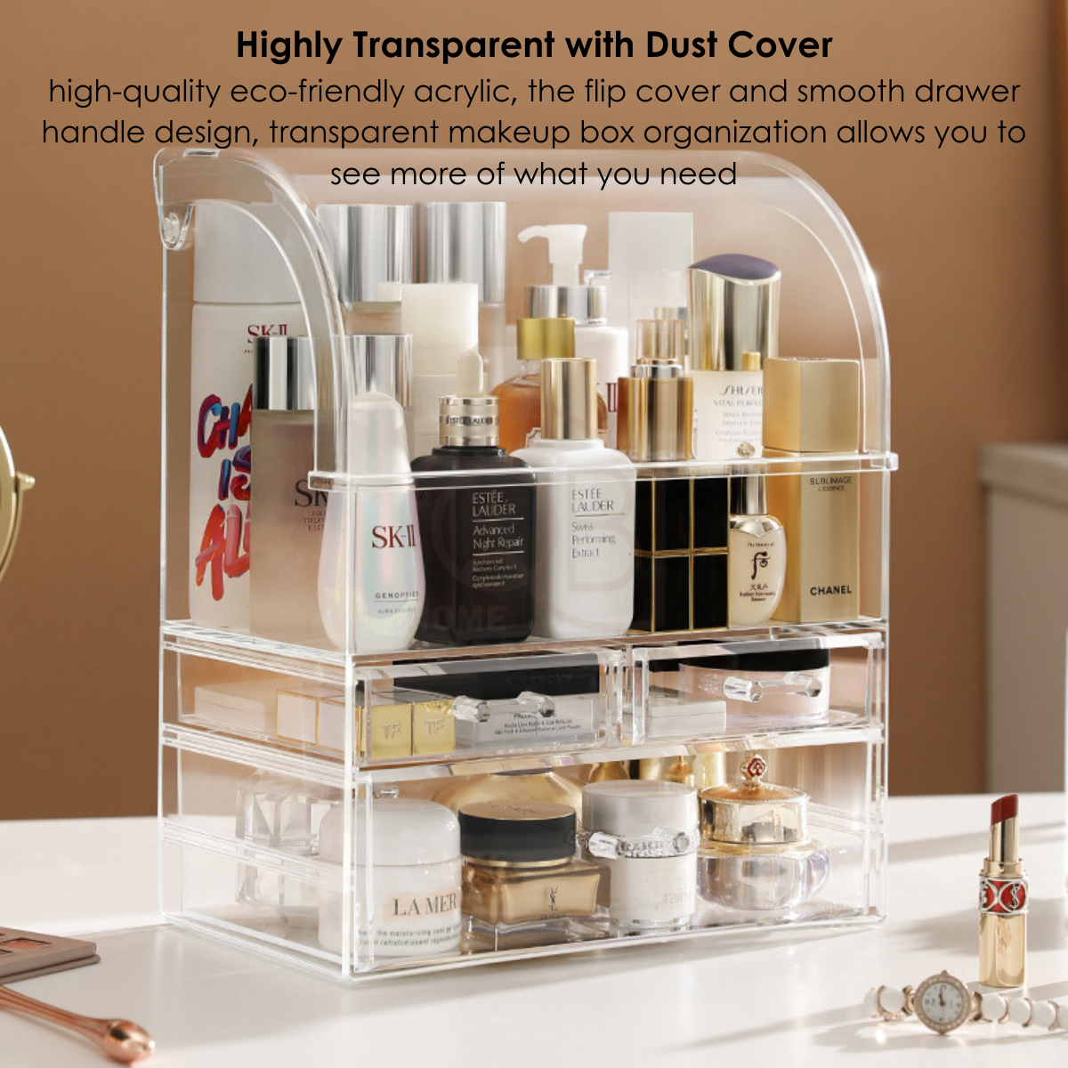 QB Makeup Organizer Cosmetic Storage Box Skin Care Perfume Jewelry ...