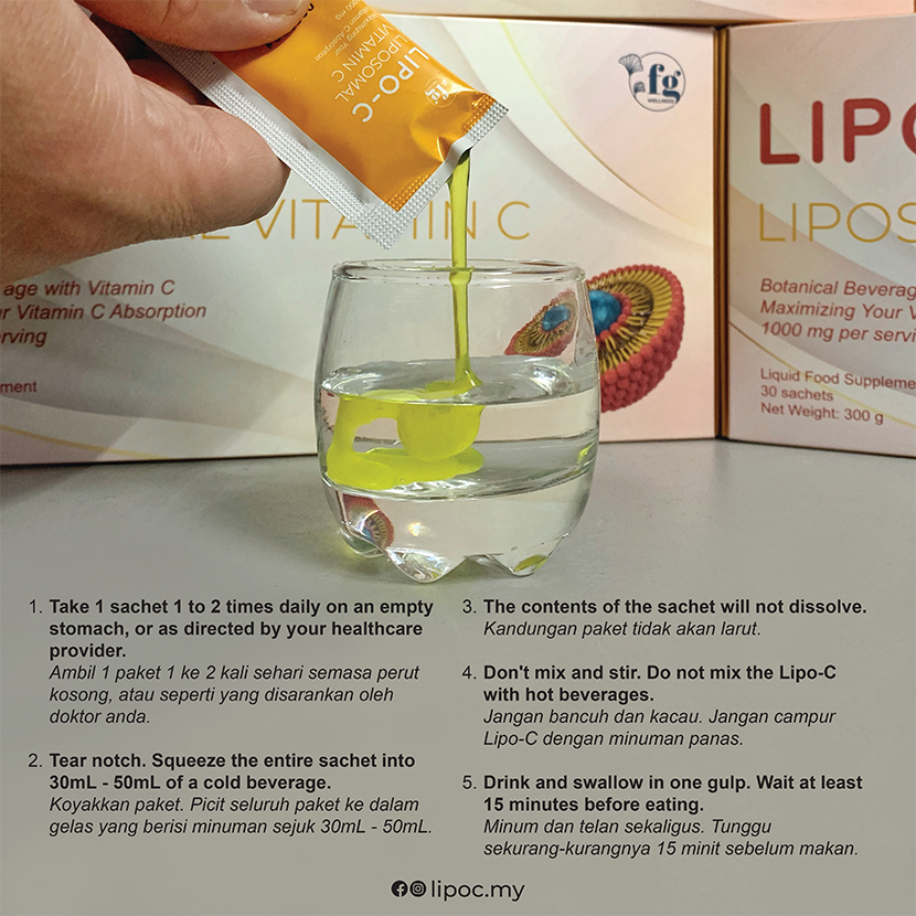 FG LIPO C Liposomal Vitamin C Botanical Drink Malaysia Non Soy Great Absorbtion Non Alcohol ...