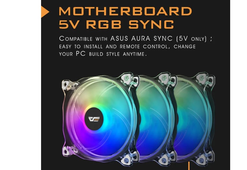 AIGO DarkFlash CF8 Pro 3‐In‐1 RGB Chassis Fans with Controller ...