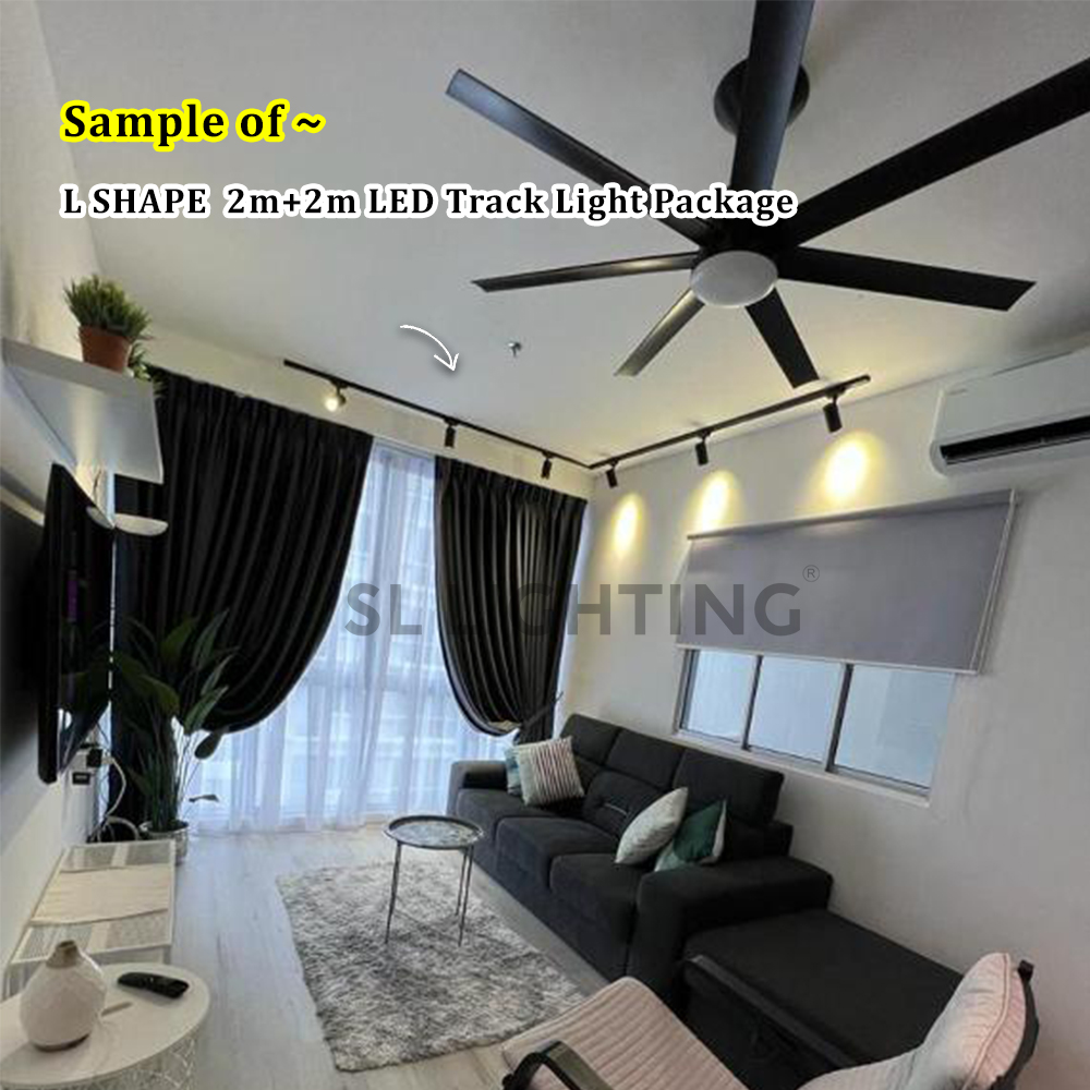 【SET L/U/Square 3 Color 】LED Track Light Custom Make 12W/20W Spotlight Lampu Trek Light Bentuk L ...