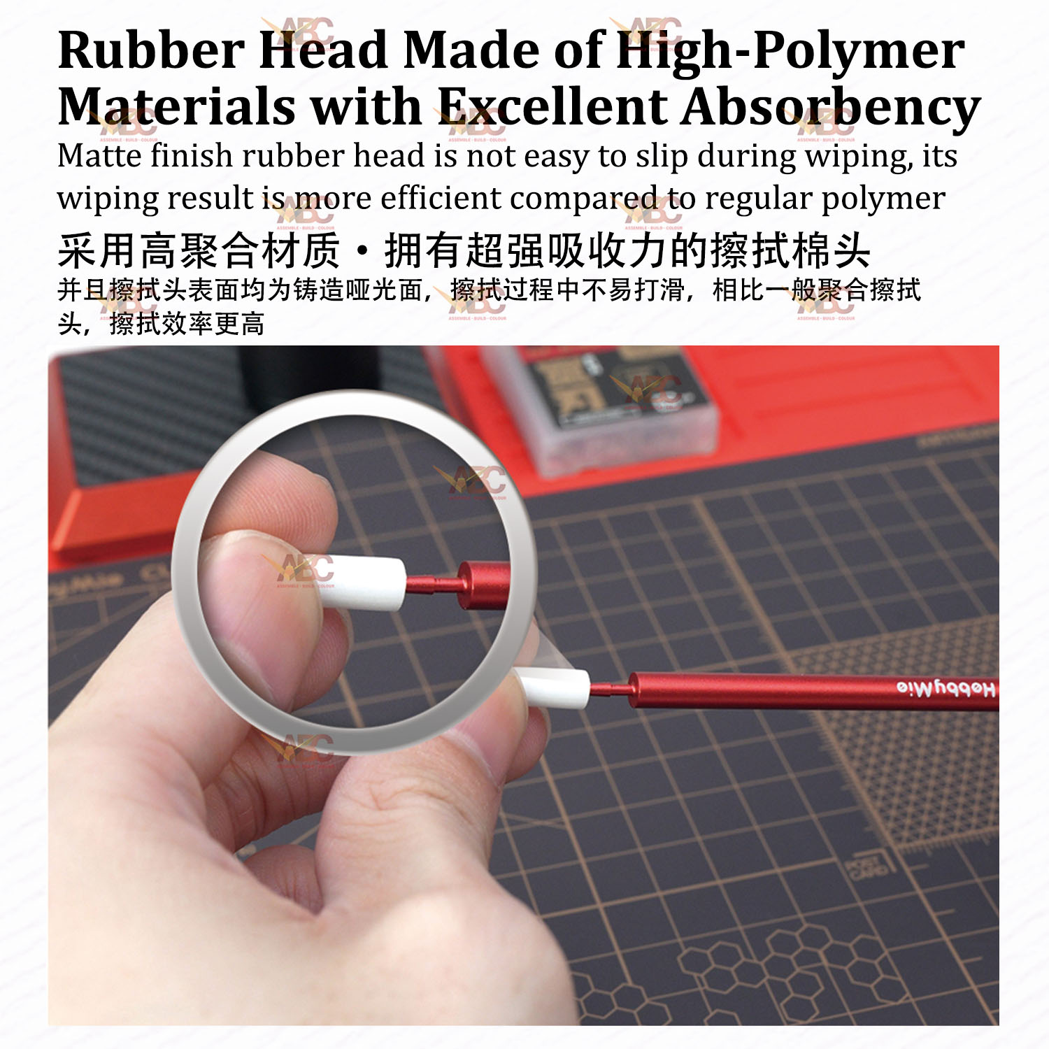 (HobbyMio) Panel Line Eraser - Metal Wipe Handle Clean Sponge Swab ...