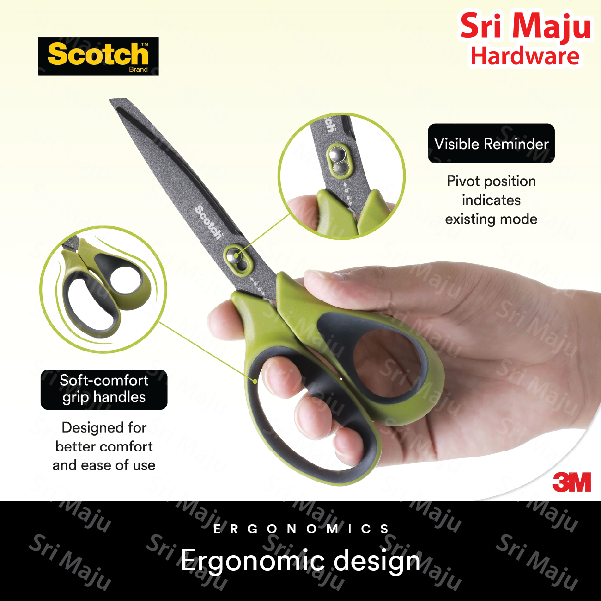 MAJU 3M Scotch 1487 2-in-1 Stainless Steel Unboxing Scissor Dual ...