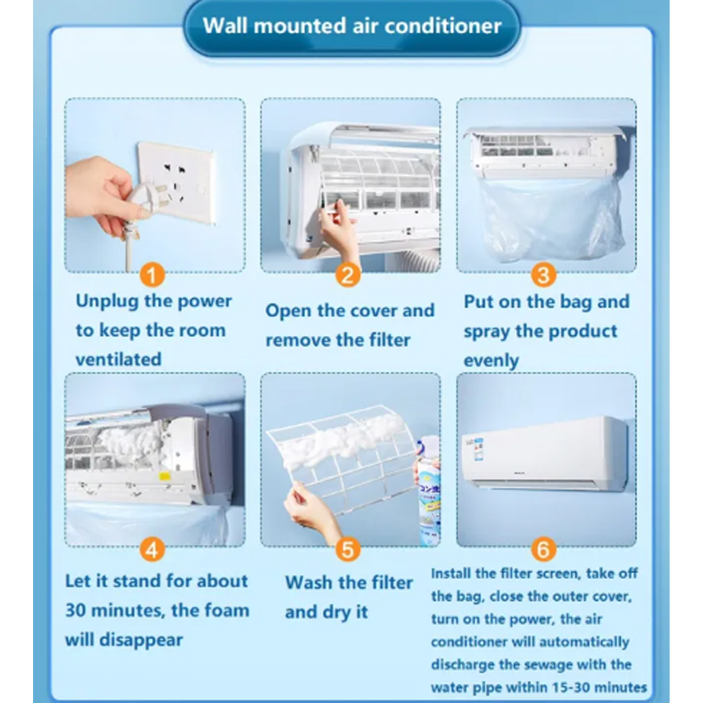 500ml Aircond Cleaner Spray Air Conditioner Cleaner Spray Pembersih ...