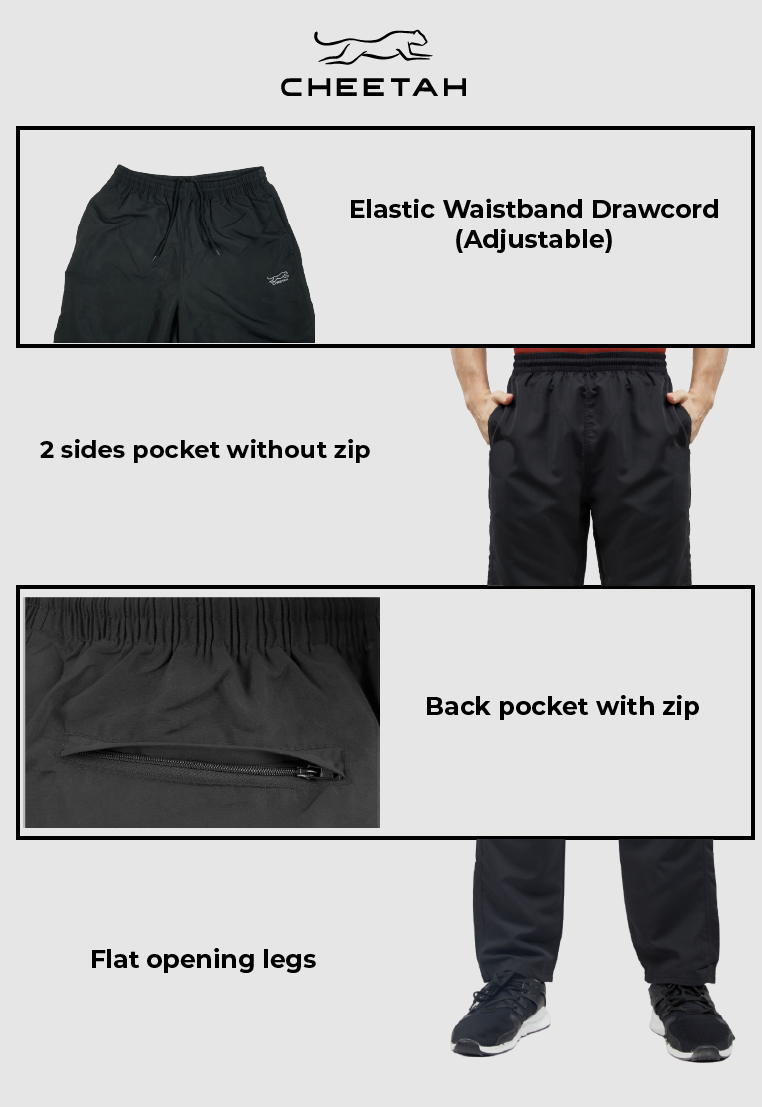 Cheetah Men Seluar Track Lelaki Polyester Microfiber dengan Bukaan ...