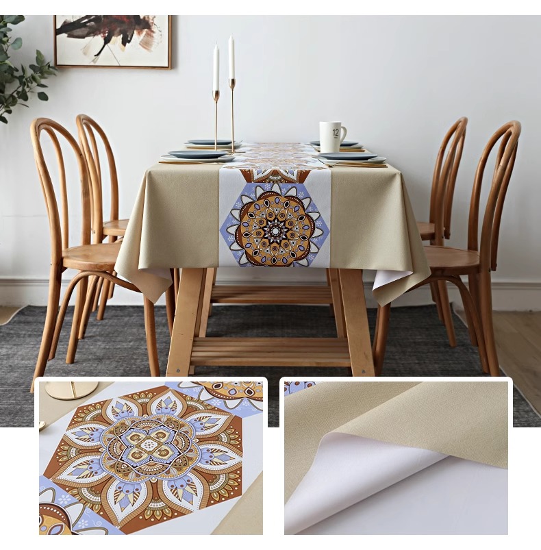 Nordic style tablecloth waterproof, oil resistant, wash free PVC ...