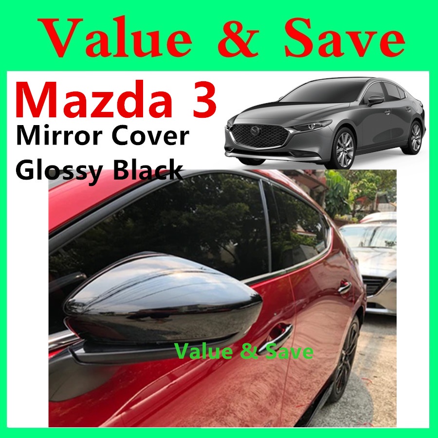 Mazda 3 BP 2019 - 2025 Side View Door Mirror Cover Glossy Black Carbon ...