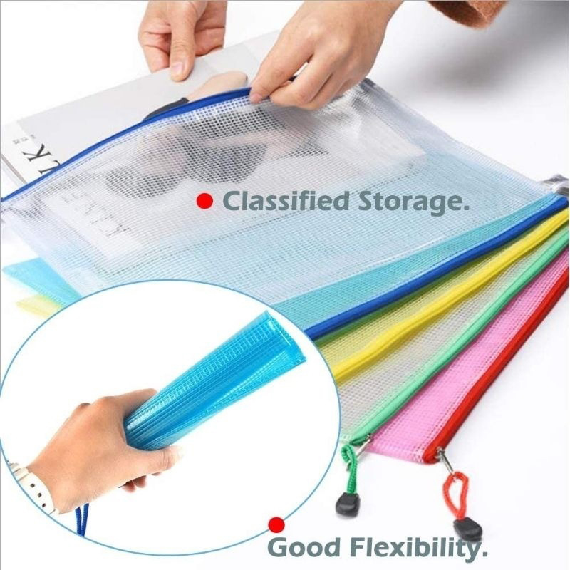 A4 Zipper Mesh Bag / Waterproof File Document Bag / A4 Transparent File ...