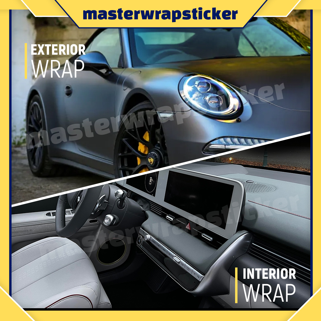 NEW SATIN MATTE GREY CAR STICKER(152CM-90CM)stiker kereta kelabu vinyl ...