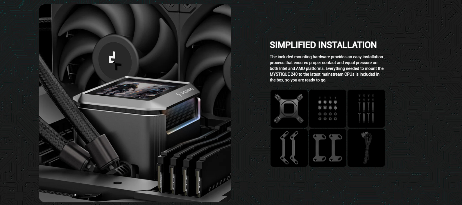 Deepcool Mystique 240/360 AIO Liquid Cooling With TFT LCD Screen (2.8 ...