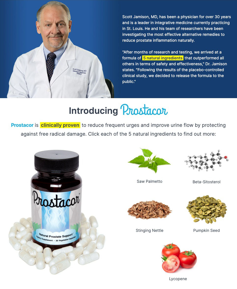GENUINE Nutreance Prostacor Natural Prostate Support Supplement - Non ...