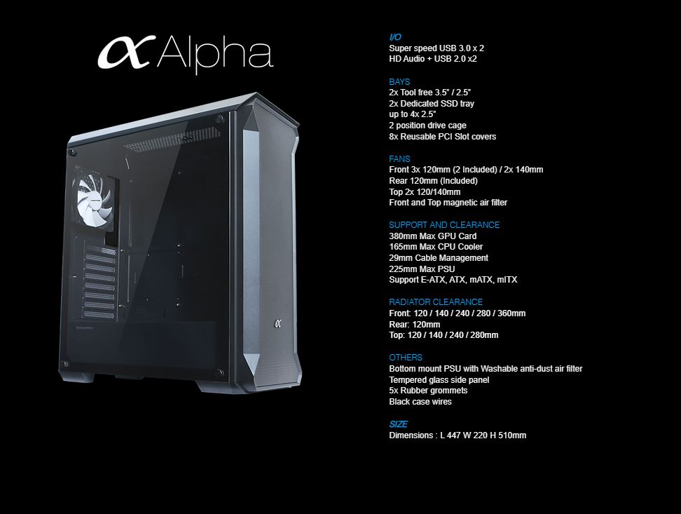 TECWARE Alpha M TG mATX chassis-Black # TEC-N-ALPHA-BLACK | Shopee Malaysia