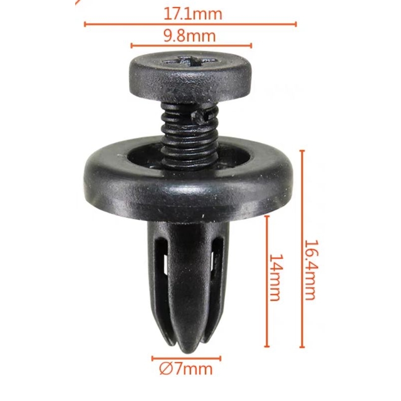 7M Car Rivet bumper Plastic Clip (kenali kenisa kebara)100pcs | Shopee ...