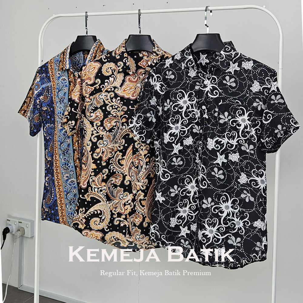 KEMEJA BATIK LELAKI LENGAN PENDEK Batik Shirt Baju Batik Lelaki Size ...