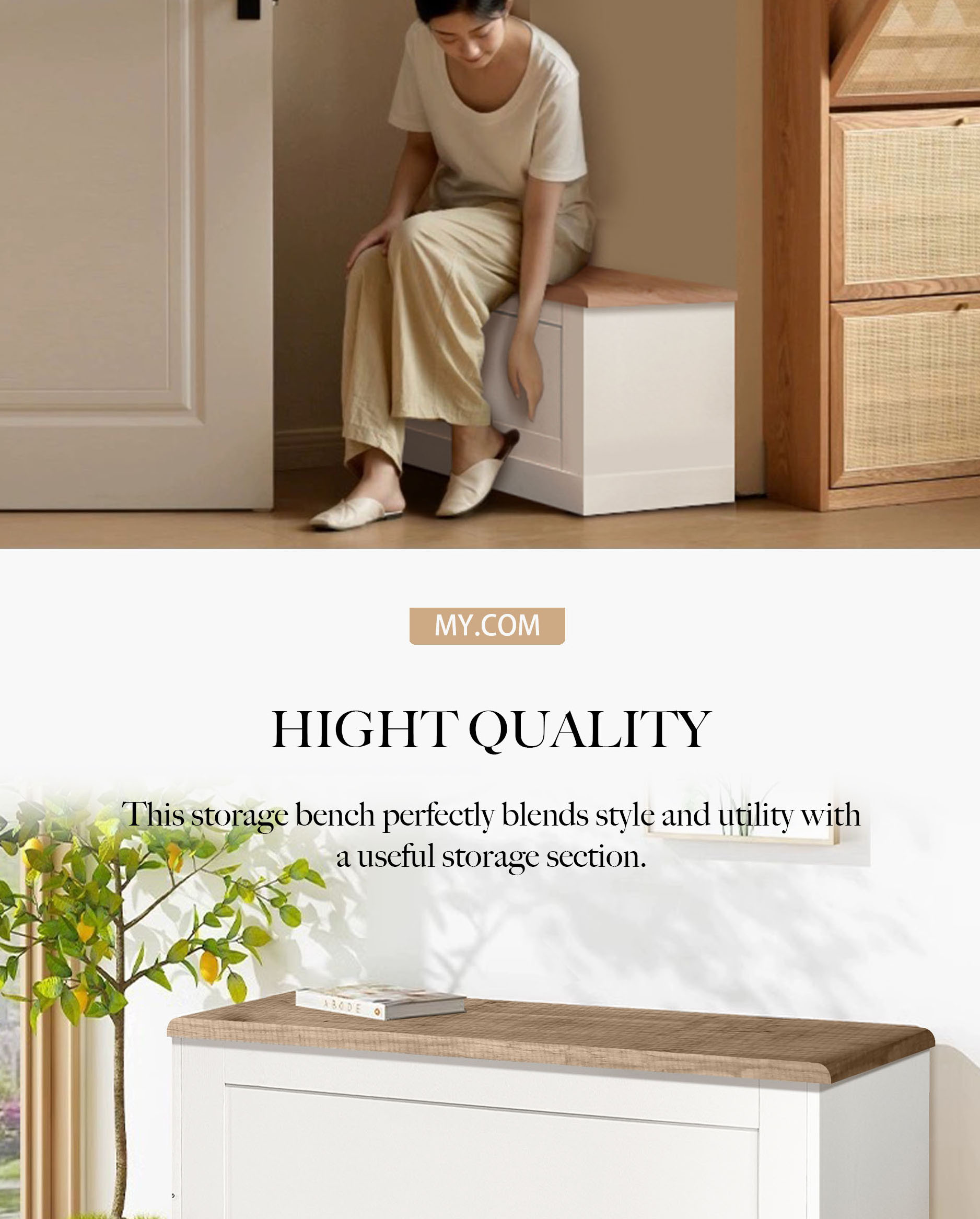 Bangku dengan Ruang Simpanan/Storage Bench Shoes my-com/Hallway ...