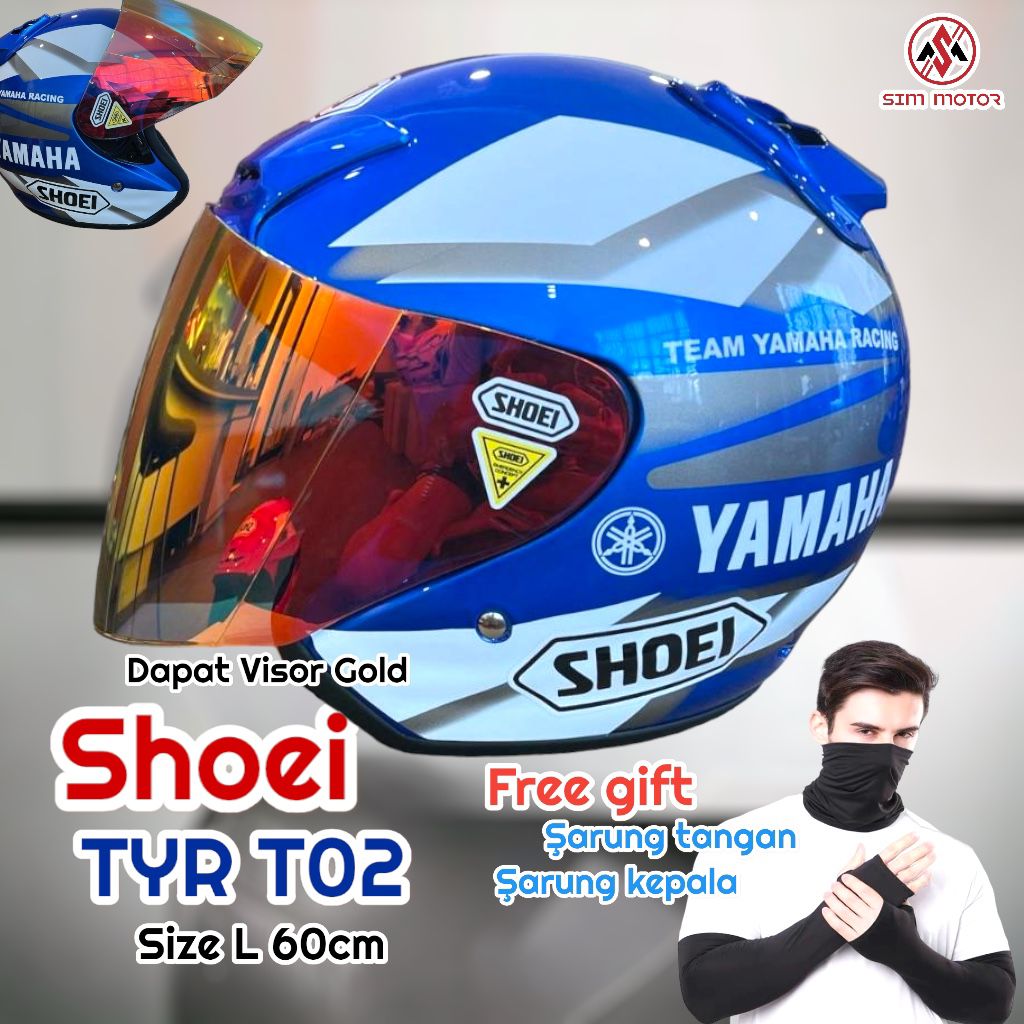 TYR [Dapat Sarung Kepala+ Sarung Tangan] Helmet Shoei Yamaha V8S TYR ...