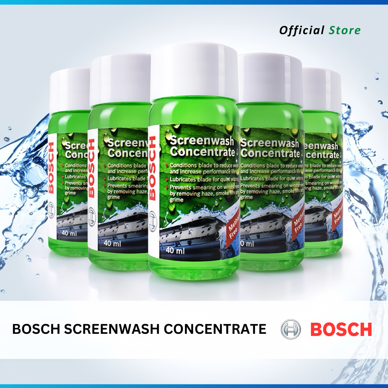 Bosch Screenwash Concentrate 40ml (Premium Windshield Washer Fluid ...