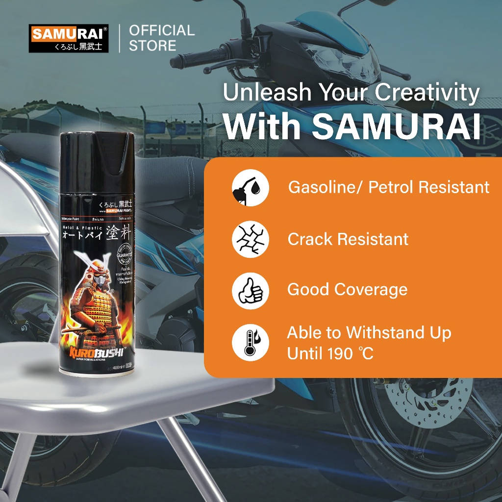 【100% Original】 Samurai Aerosol Spray Paint 400ml Standard & Matte/Flat ...
