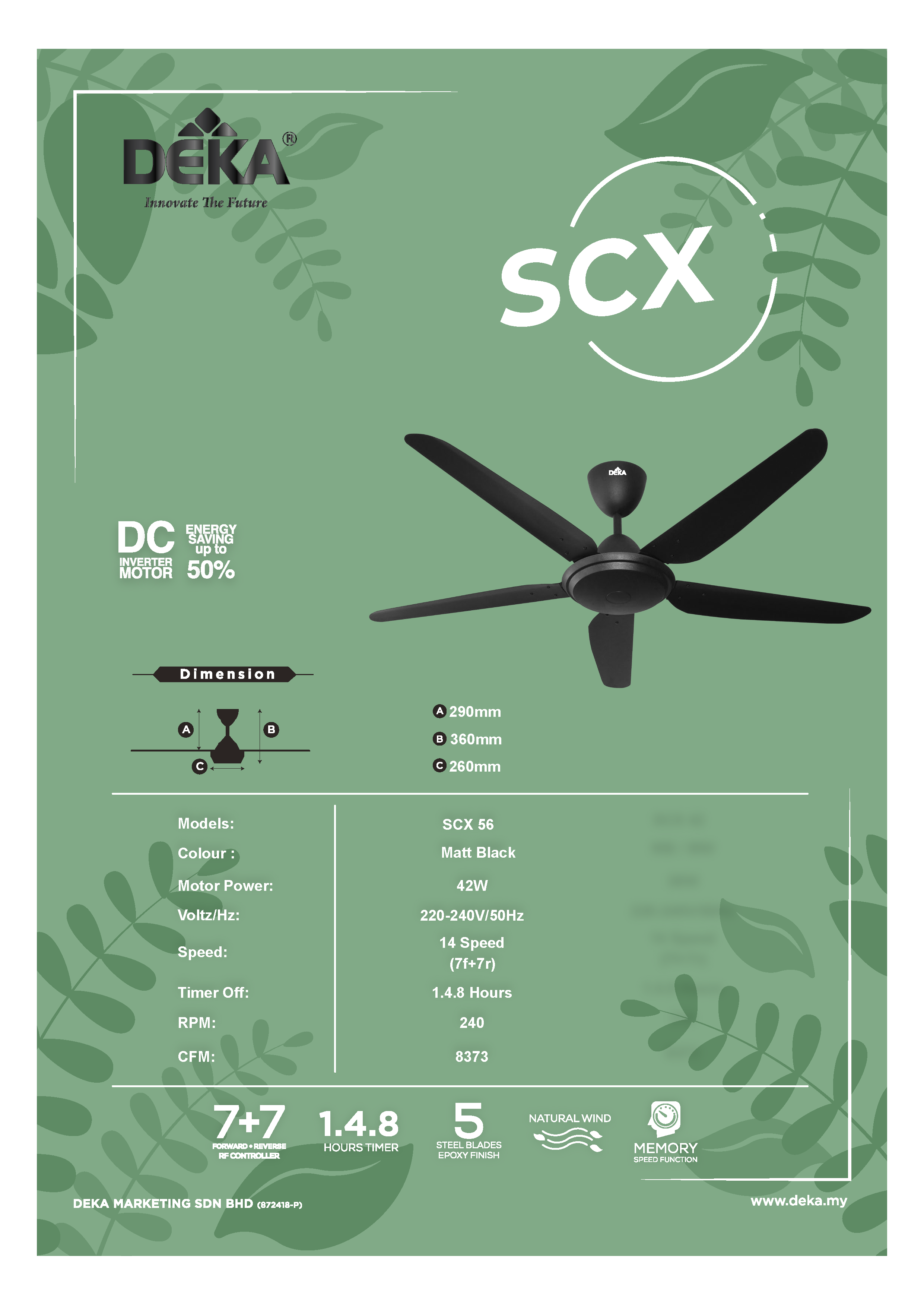 Deka Ceiling Fans SCX (42" | 56") | DX56 (56") & DX Baby (42") | Shopee ...