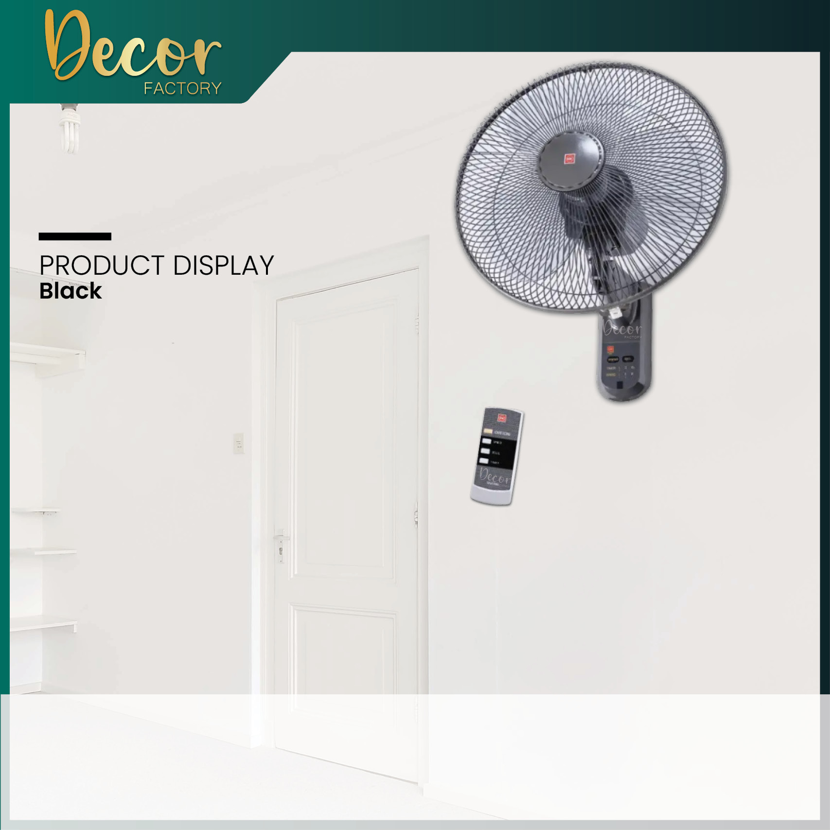 KDK Fan KDK KC4GR 16inch 3 Speed 3 Blades With Remote Control Wall Fan ...