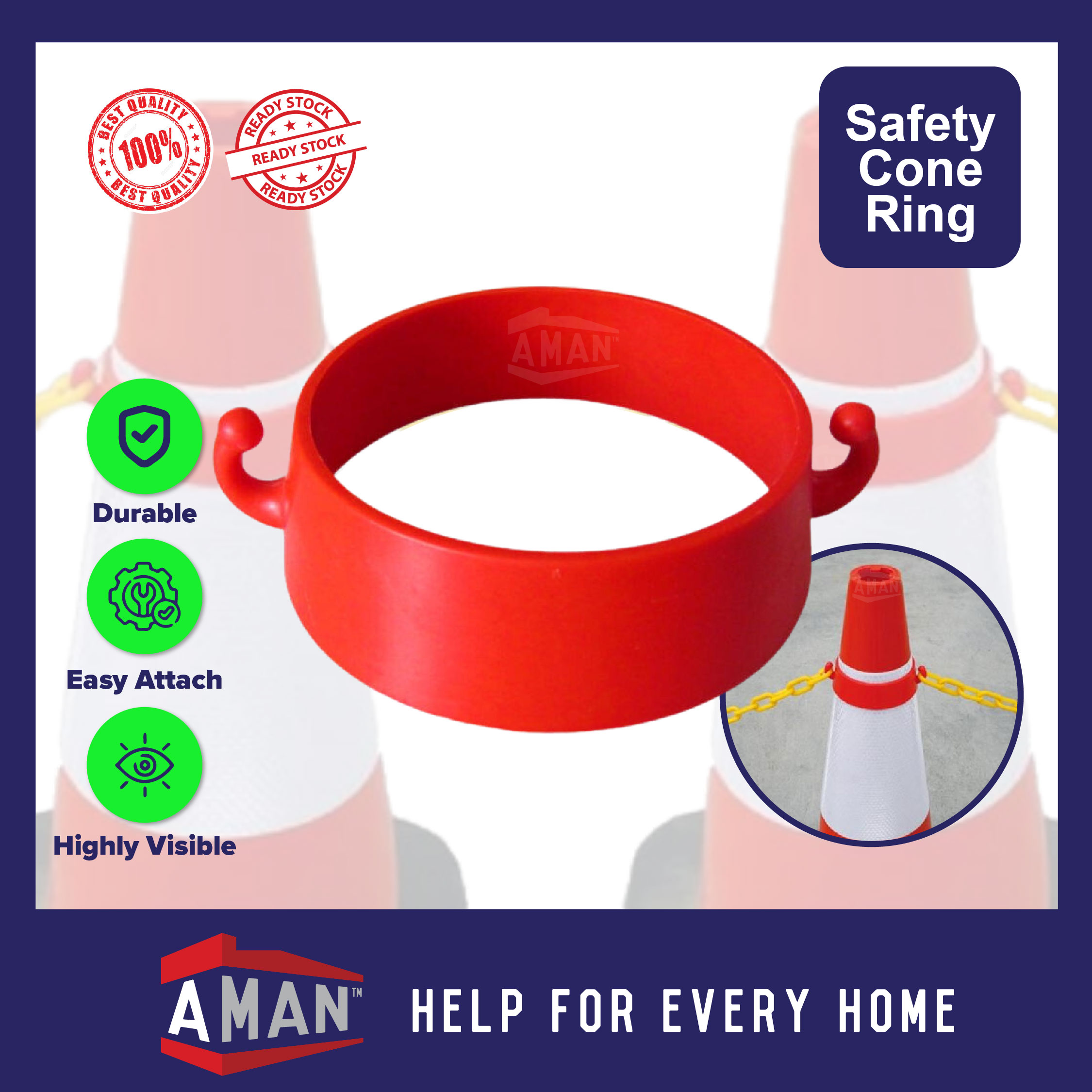 PE Traffic Cone Ring Safety Cone Ring Plastic Chain Connector Cone ...