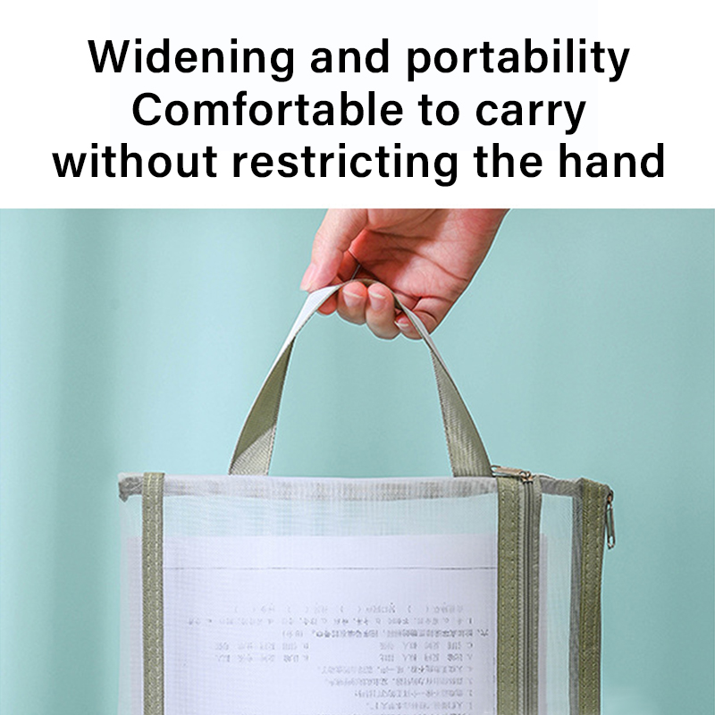 Double Layer Nylon Document Bag File Folder Pouch A4 Zipper Bags School ...