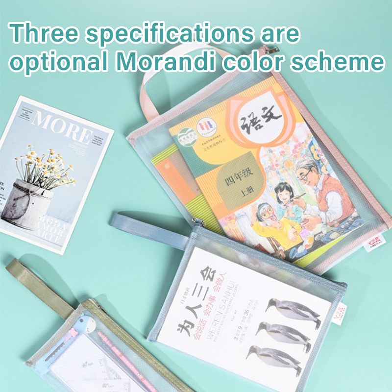 Double Layer Nylon Document Bag File Folder Pouch A4 Zipper Bags School ...