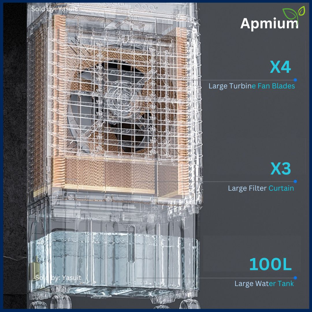 Upgraded Air Cooler 100L Powerful Evaporative Aircooler 22000mh/3 ...