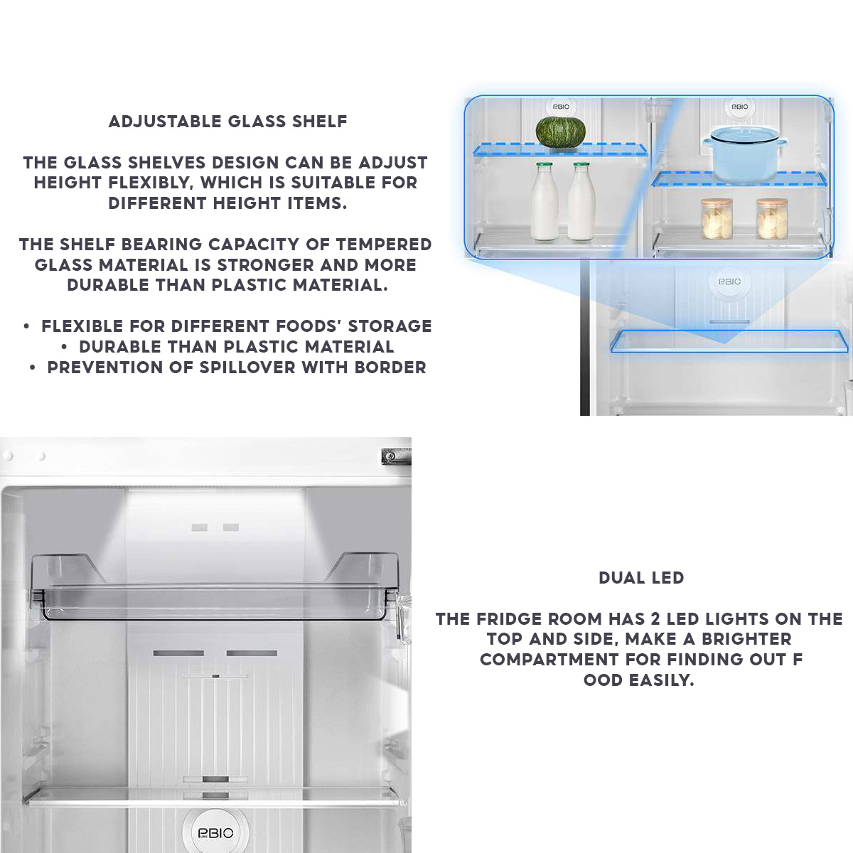 Toshiba 2 Doors Inverter Refrigerator - Maya Gray (360L) GR-RT412WE-PMY ...